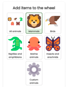 Animals - Randomly Select an Animal by Spinning the Wheel - ChoosyWheel
